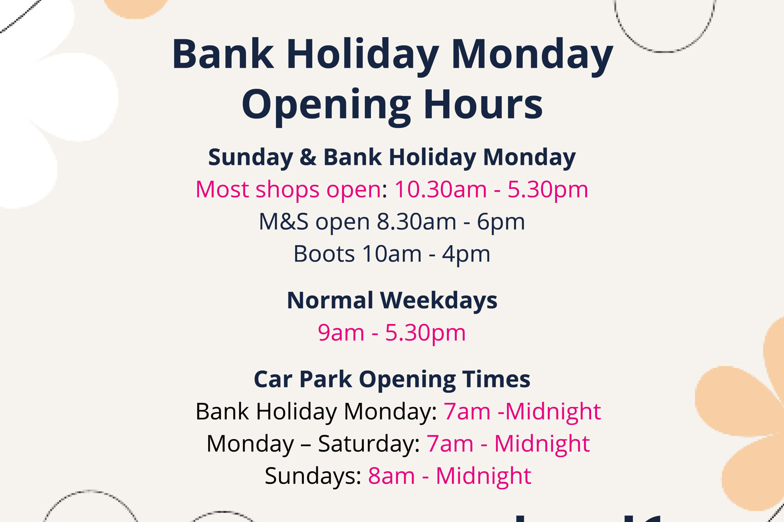 Bank Holiday Open Hours - Belfry Shopping Center